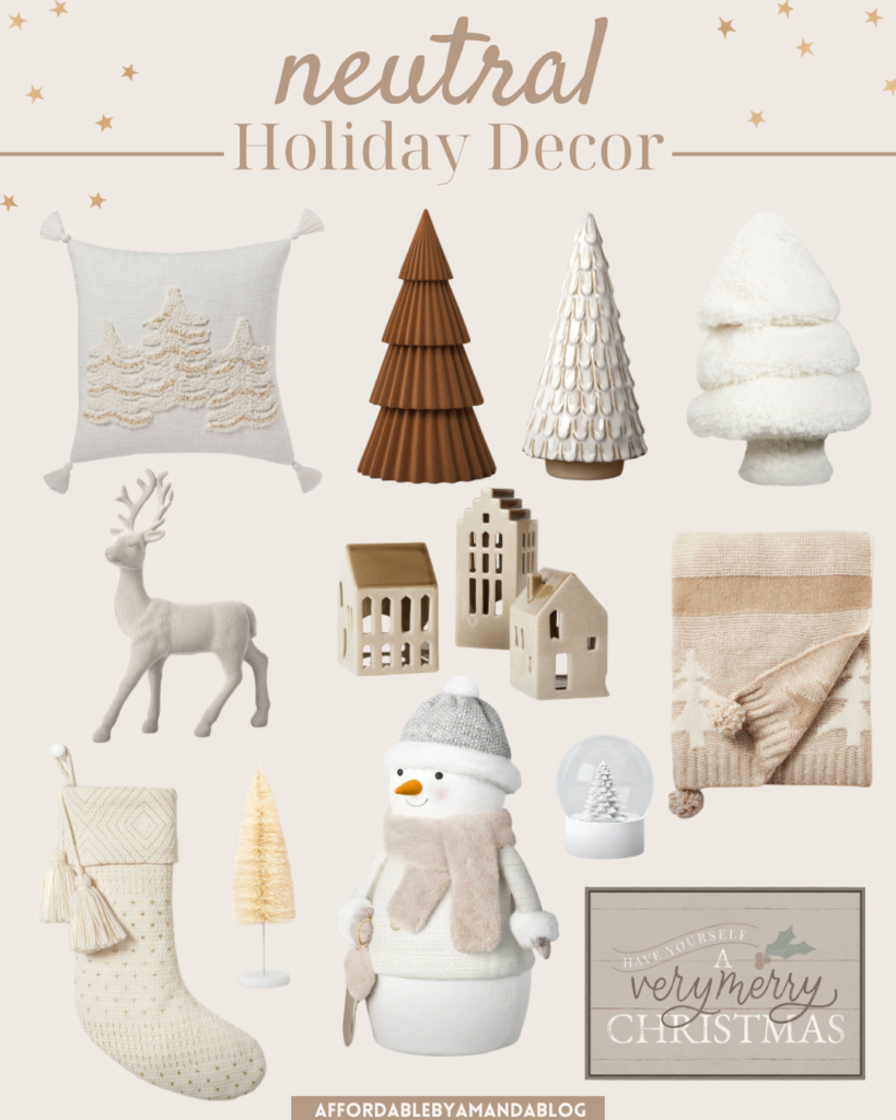 Neutral Christmas Decor Ideas - Affordable by Amanda