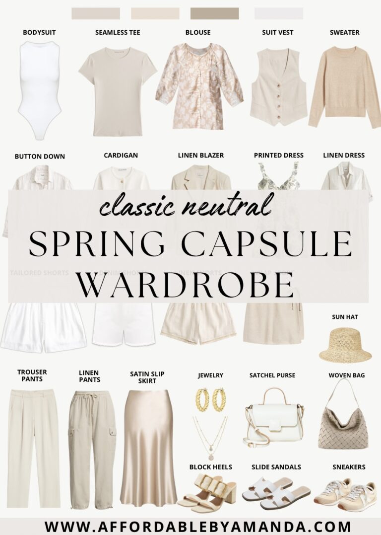 Classic Neutral Spring Capsule Wardrobe 2024 - Affordable by Amanda